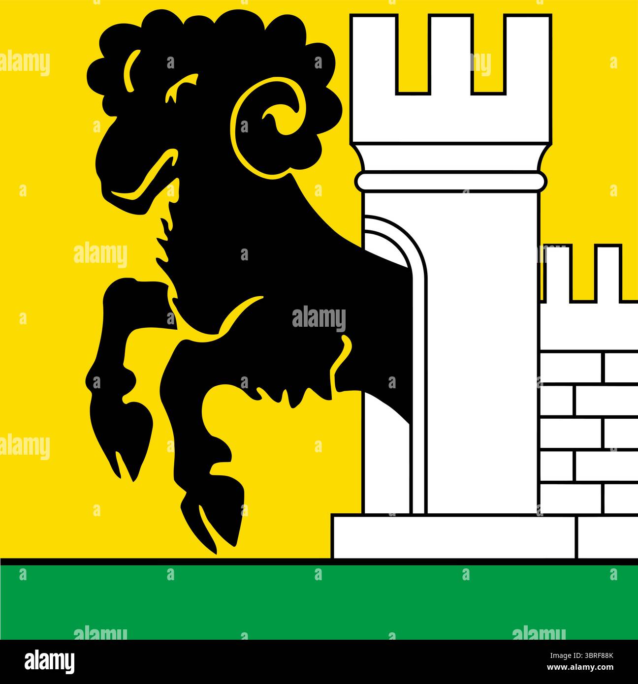Flag of Schaffhausen, Switzerland – official cantonal flag with black ...