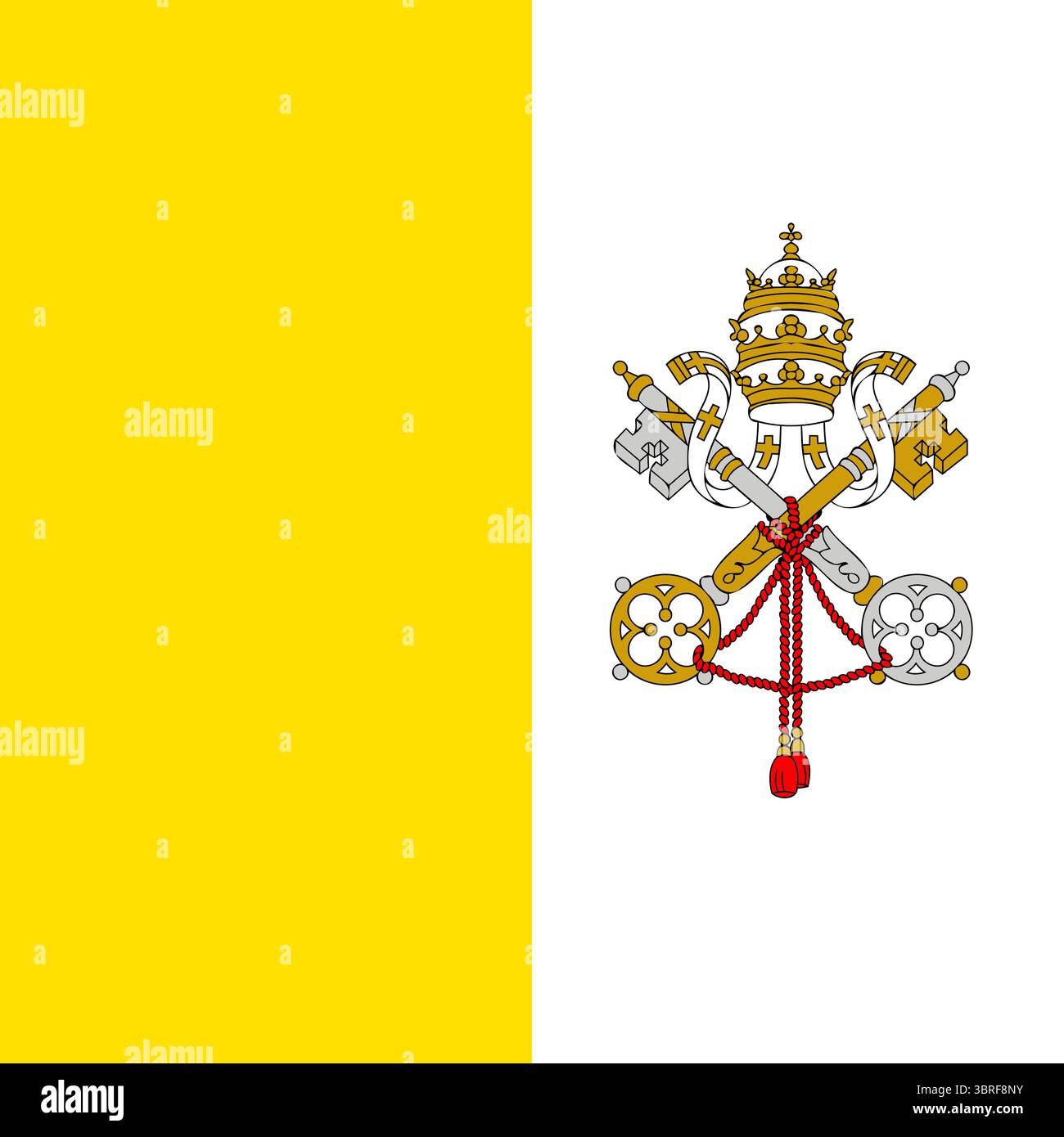Vatican City flag – official national flag of the Holy See, yellow and ...