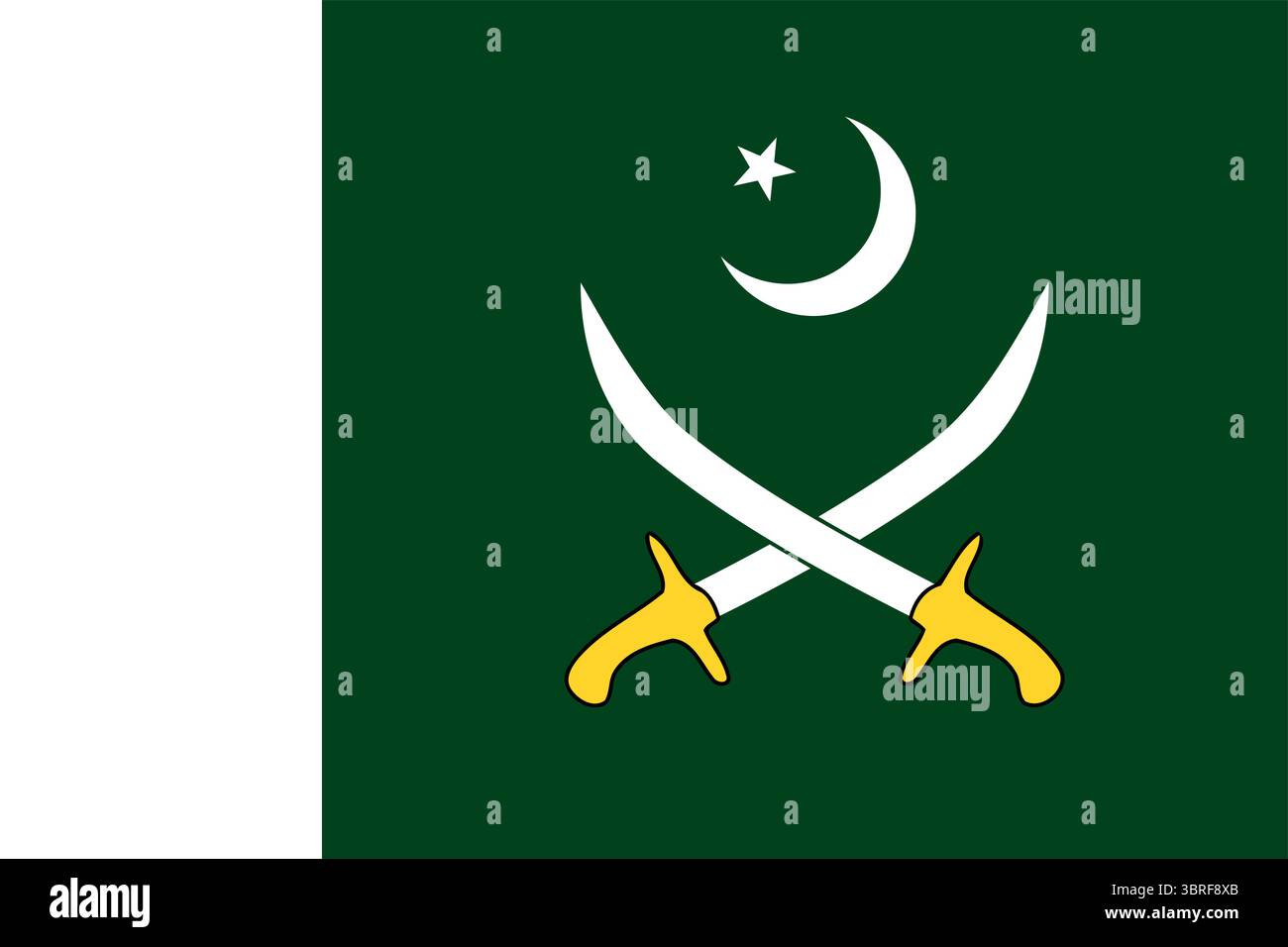 Flag of the Pakistani Army – official military flag featuring green ...