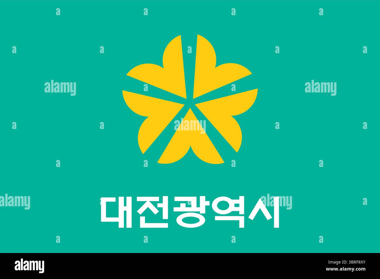 Flag of Daejeon, South Korea – official city emblem on white background ...