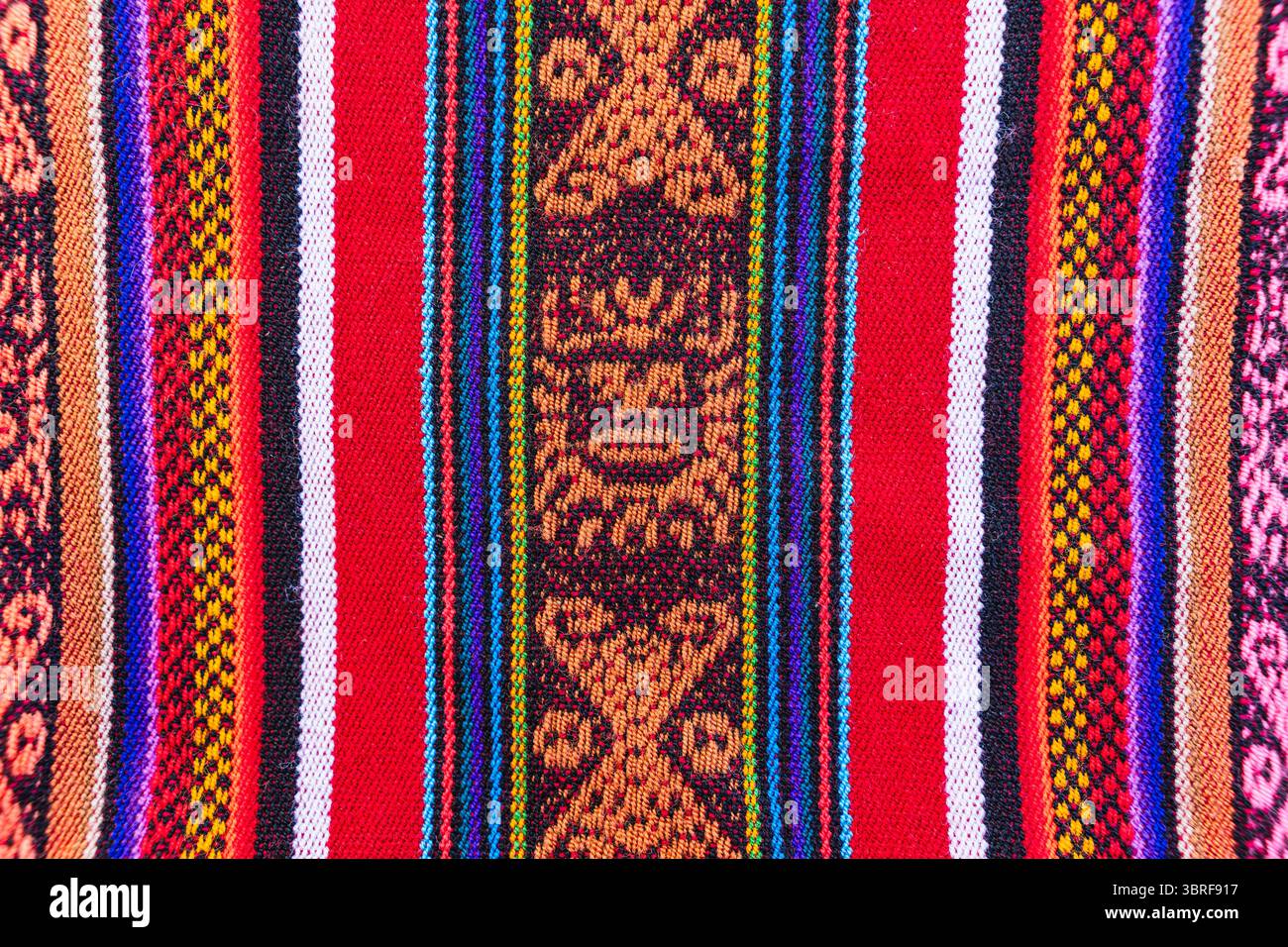 Colorful hand-woven Inca textile background with ancient designs from ...