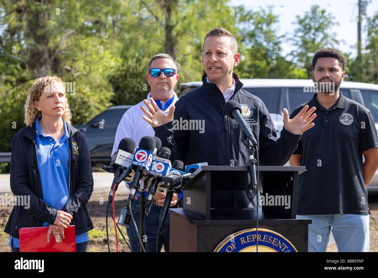 OCHOPEE, FLORIDA - JULY 12: Rep. Jared Moskowitz (D-FL)Rep. Alonso with ...