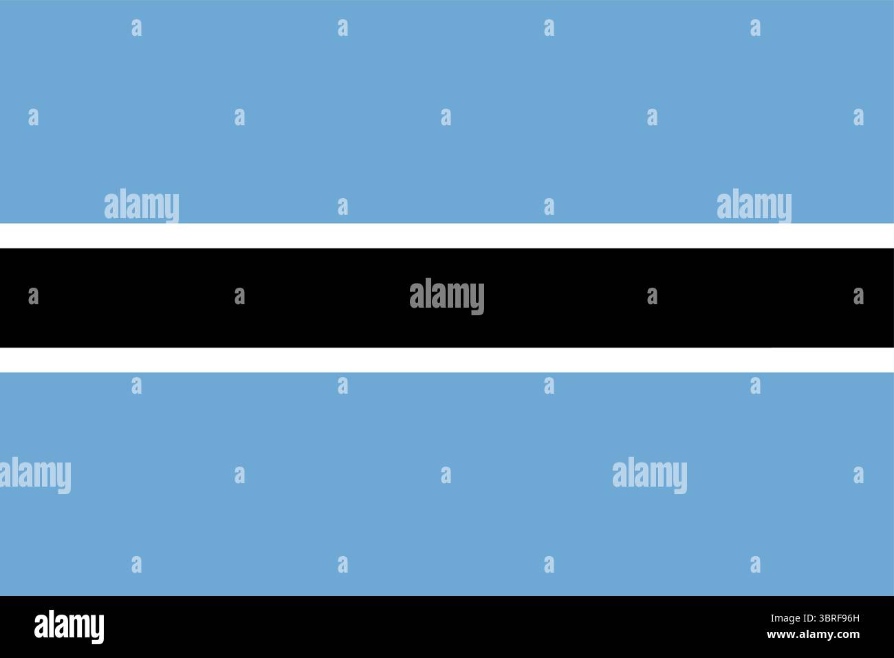 Flag of Botswana – national flag with light blue background, black ...