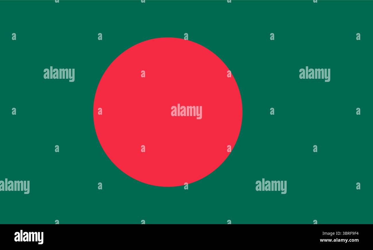 National flag of Bangladesh – red circle on green field, symbolizing ...