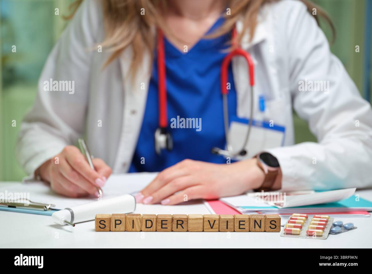 A Doctor is Writing Important Notes Using Scrabble Letters Medical ...