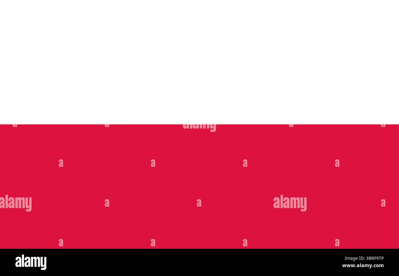 Flag of Poland – official national flag with horizontal white and red ...