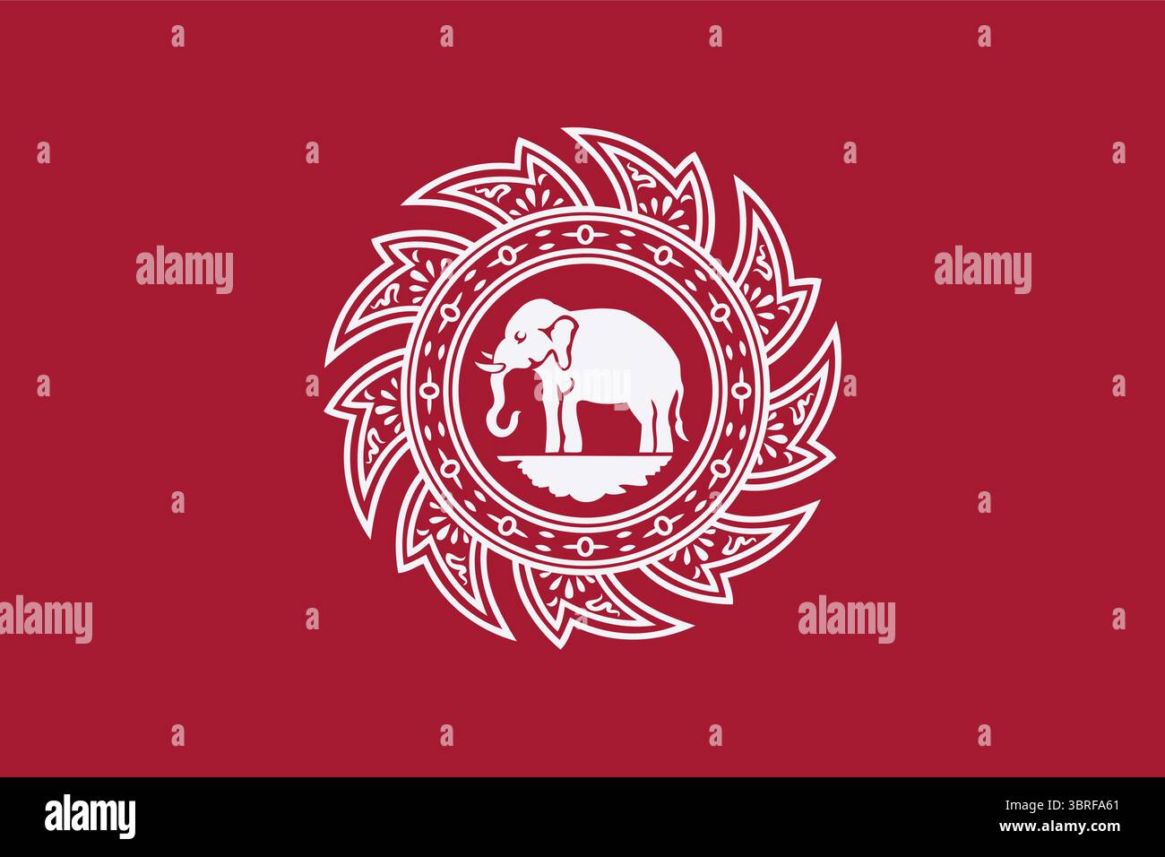 Flag of Thailand (1817) – historical red flag with white elephant ...