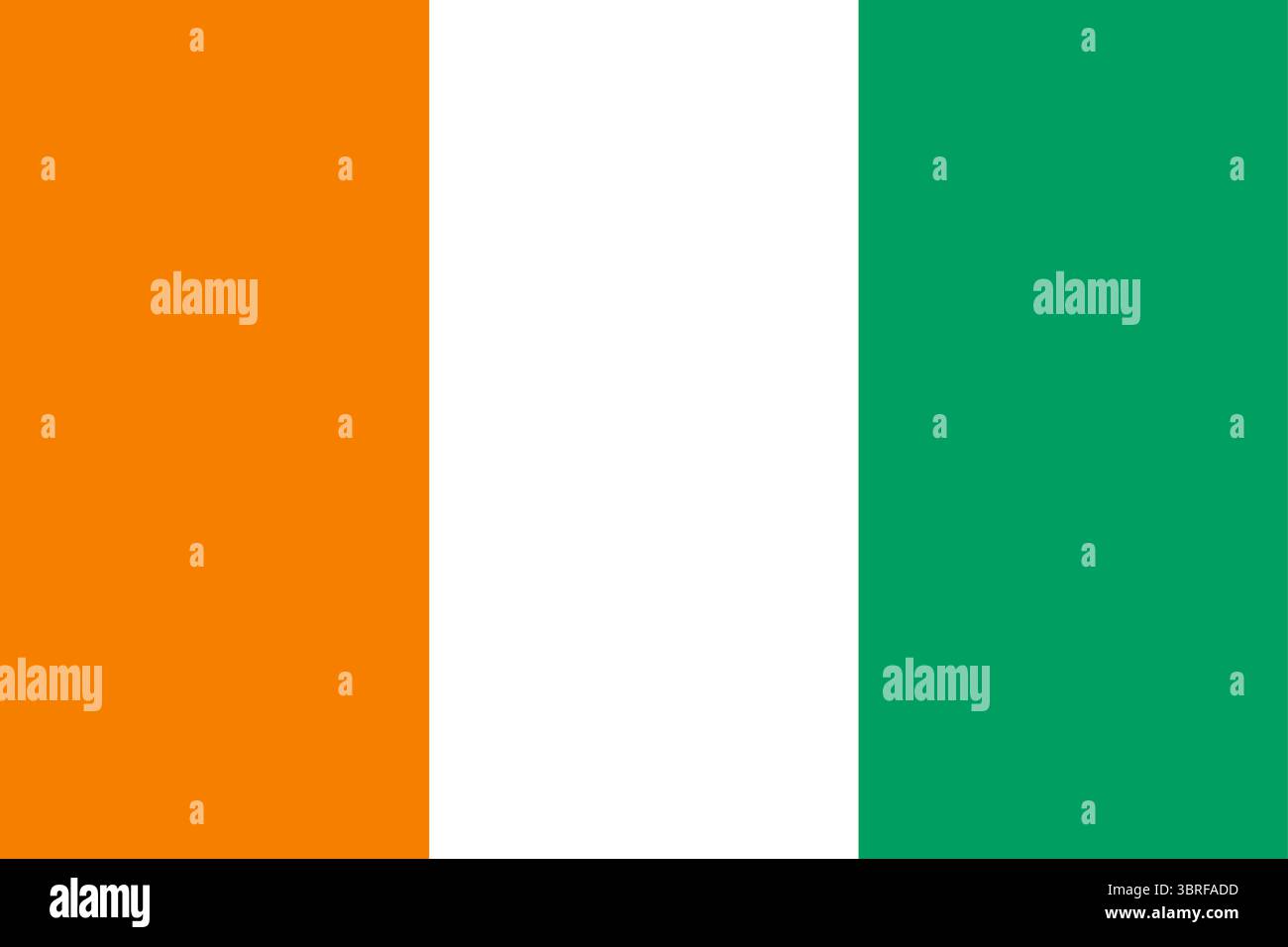 Flag of Côte d'Ivoire – official national tricolor flag with vertical ...