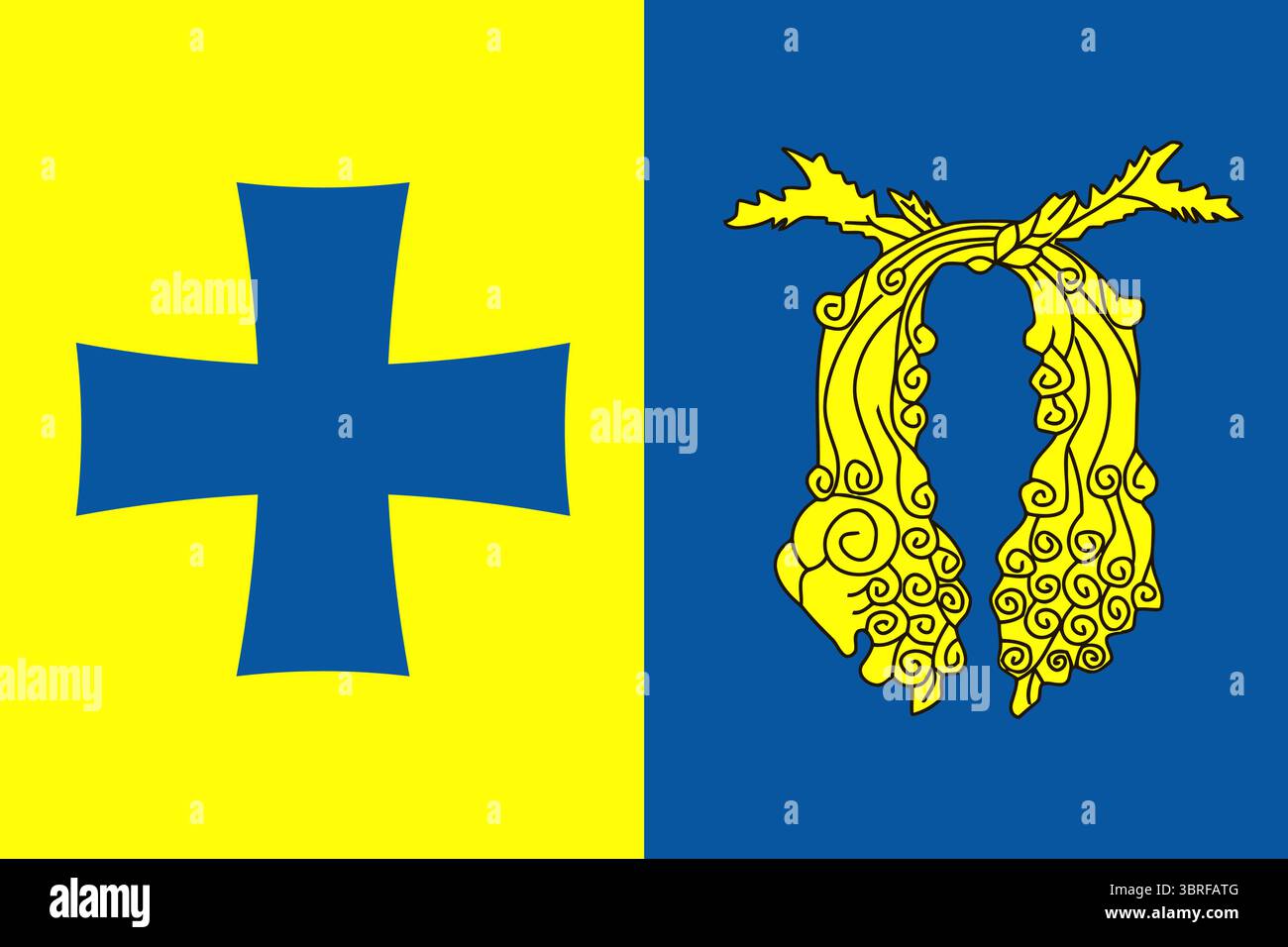 Flag of Poti, Georgia – vertical bicolor yellow-blue flag with blue ...