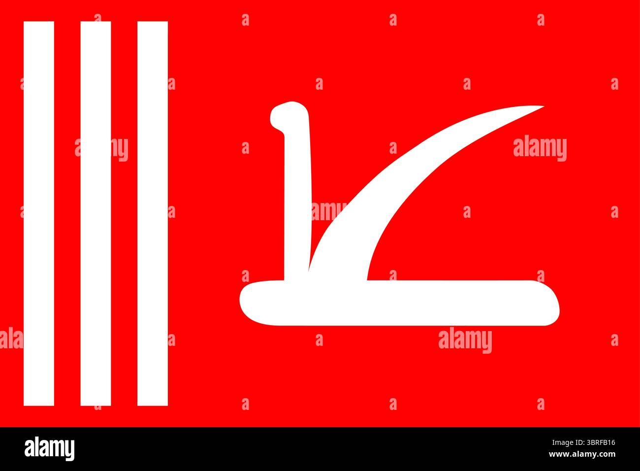 Flag of Jammu and Kashmir (1952–2019) – red field with white plough and ...