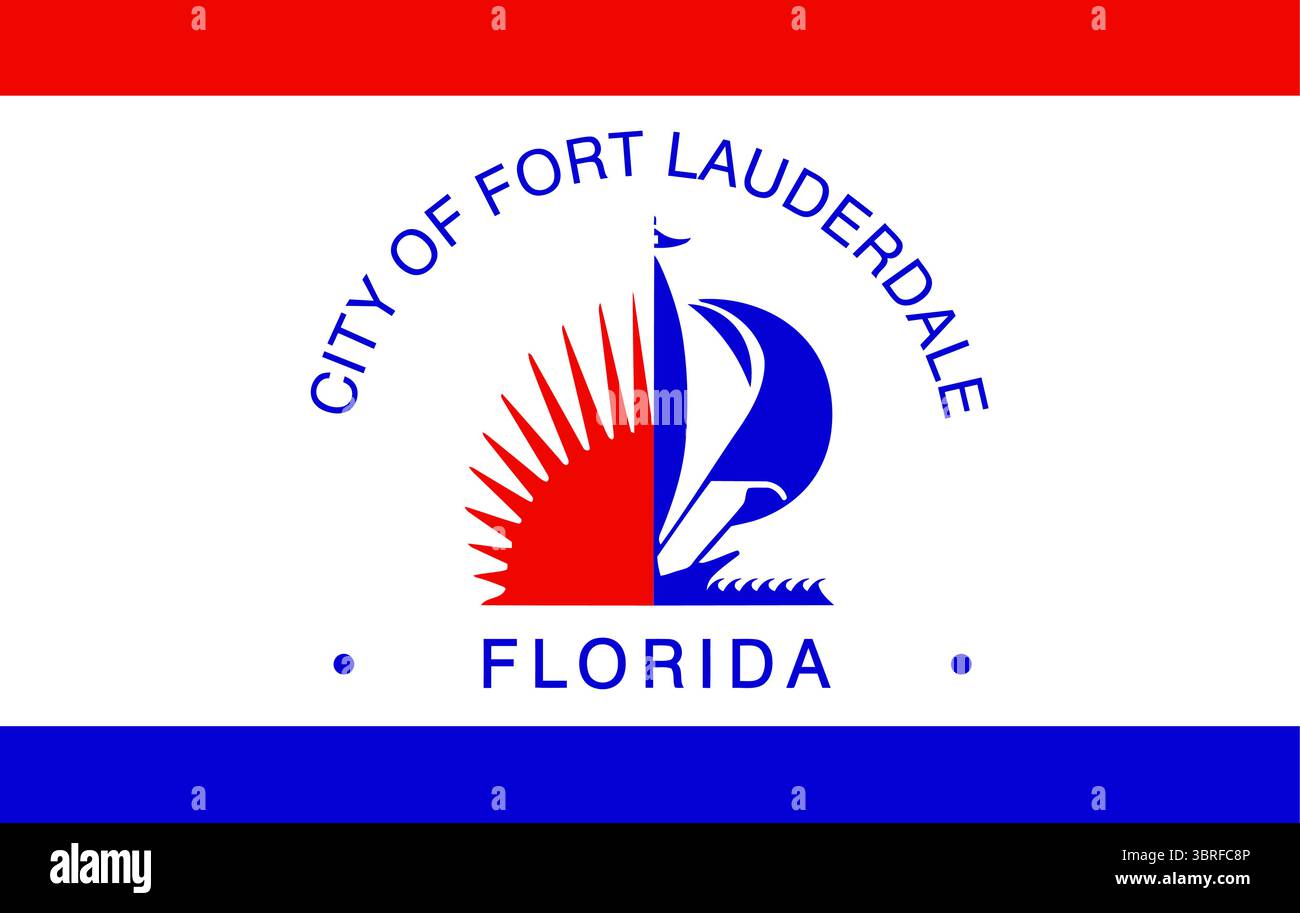 Flag of Fort Lauderdale, Florida, United States – official city banner ...