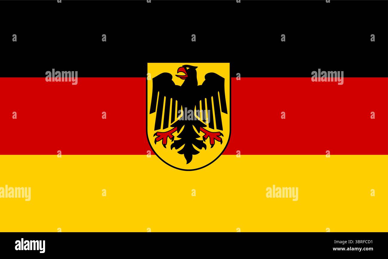 Flag of Germany – official national banner with horizontal black, red ...