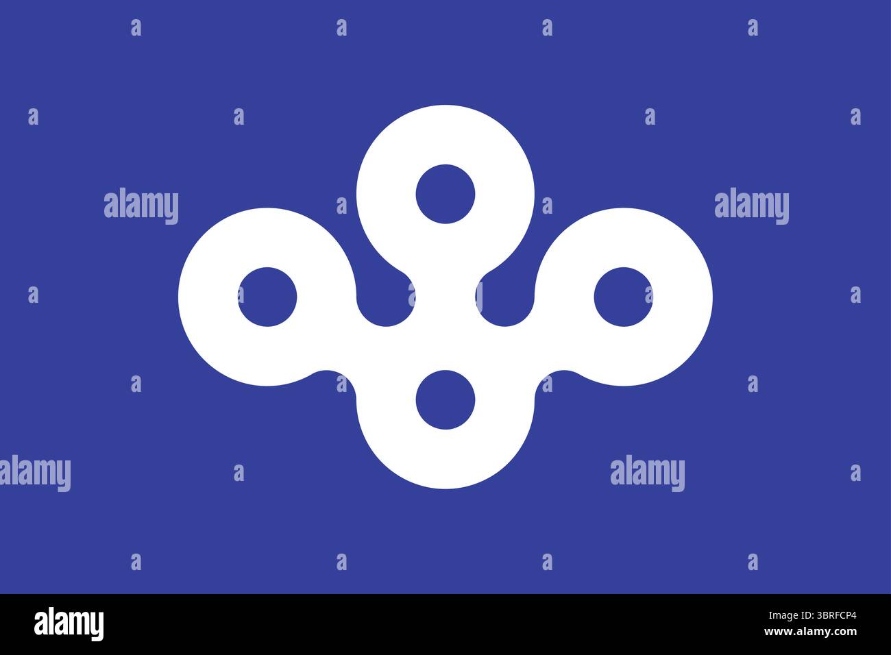 Official flag of Osaka Prefecture, Japan – white stylized “大” kanji ...