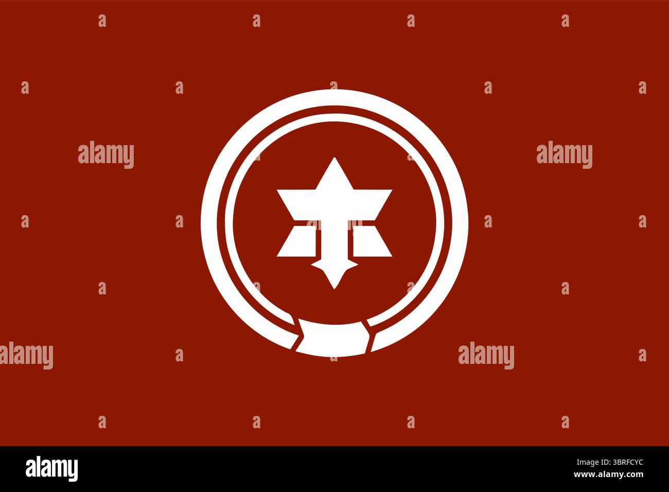 Official flag of Matsumoto city, Nagano Prefecture, Japan, purple field ...