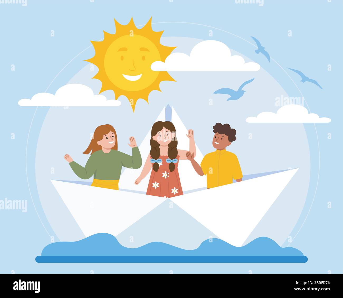 Friendship and fun under the sun Stock Vector Images - Alamy