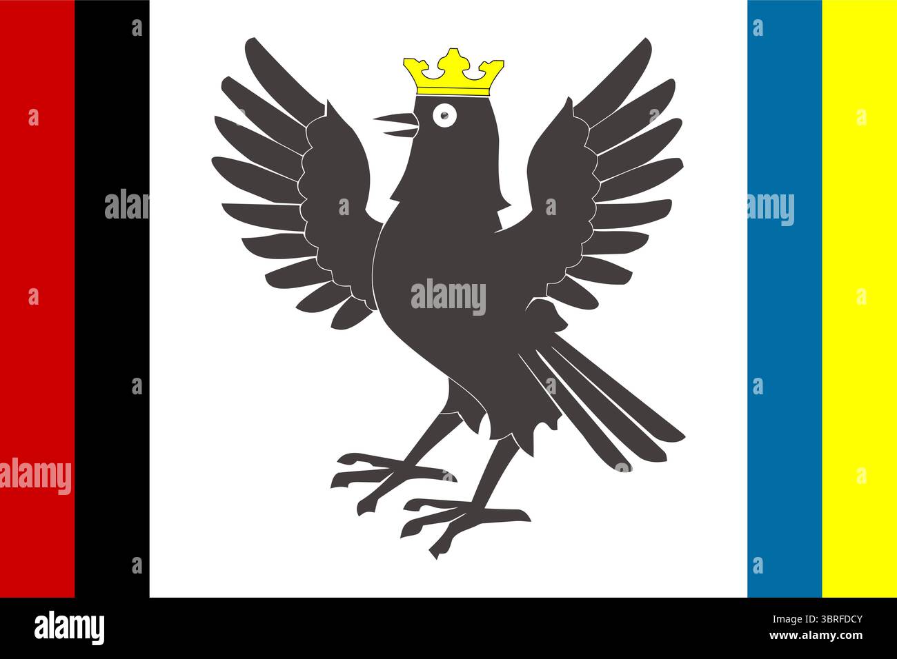 Official flag of Ivano-Frankivsk Oblast, Ukraine, golden sun on blue ...