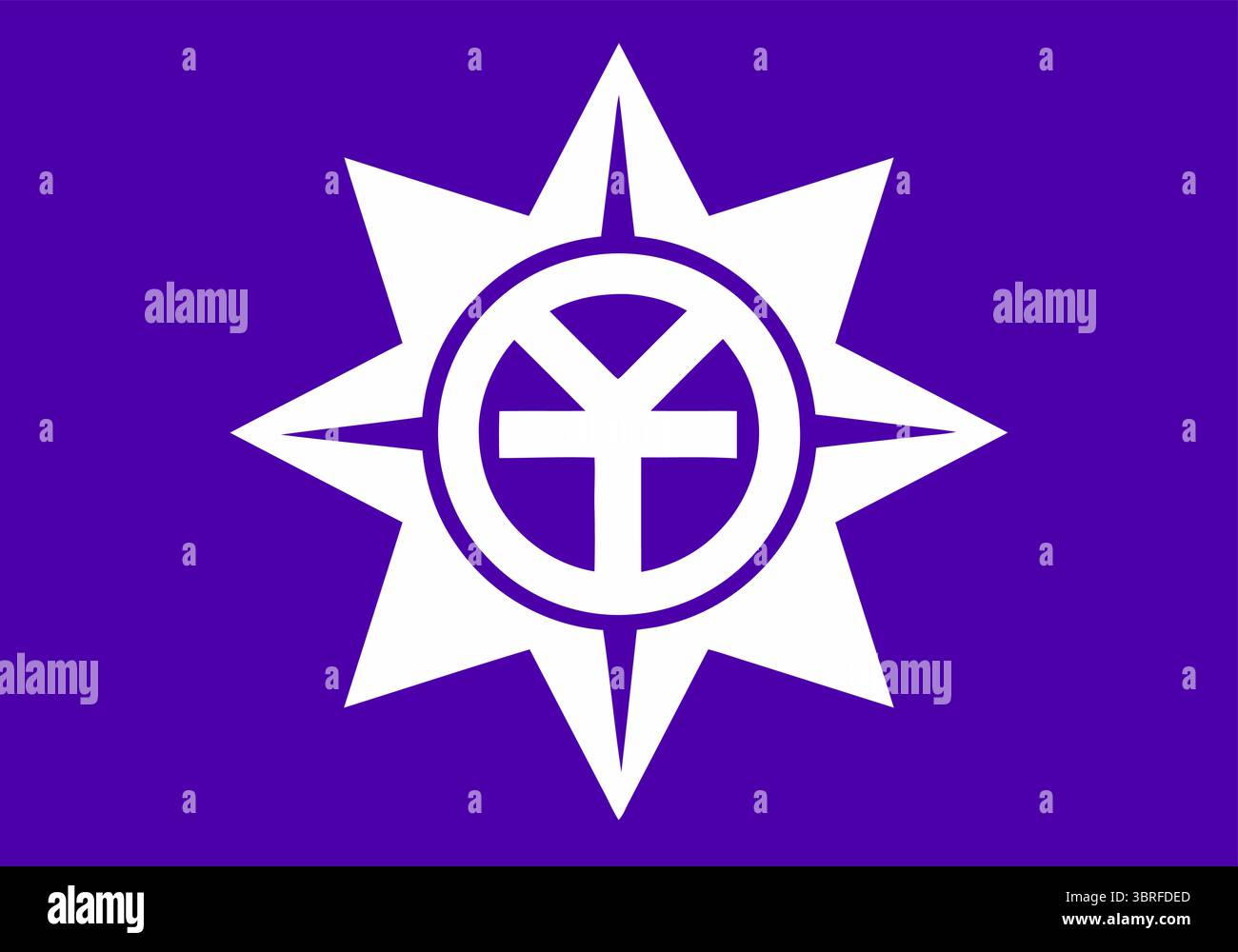 Official flag of Okayama city, Okayama Prefecture, Japan, white ...
