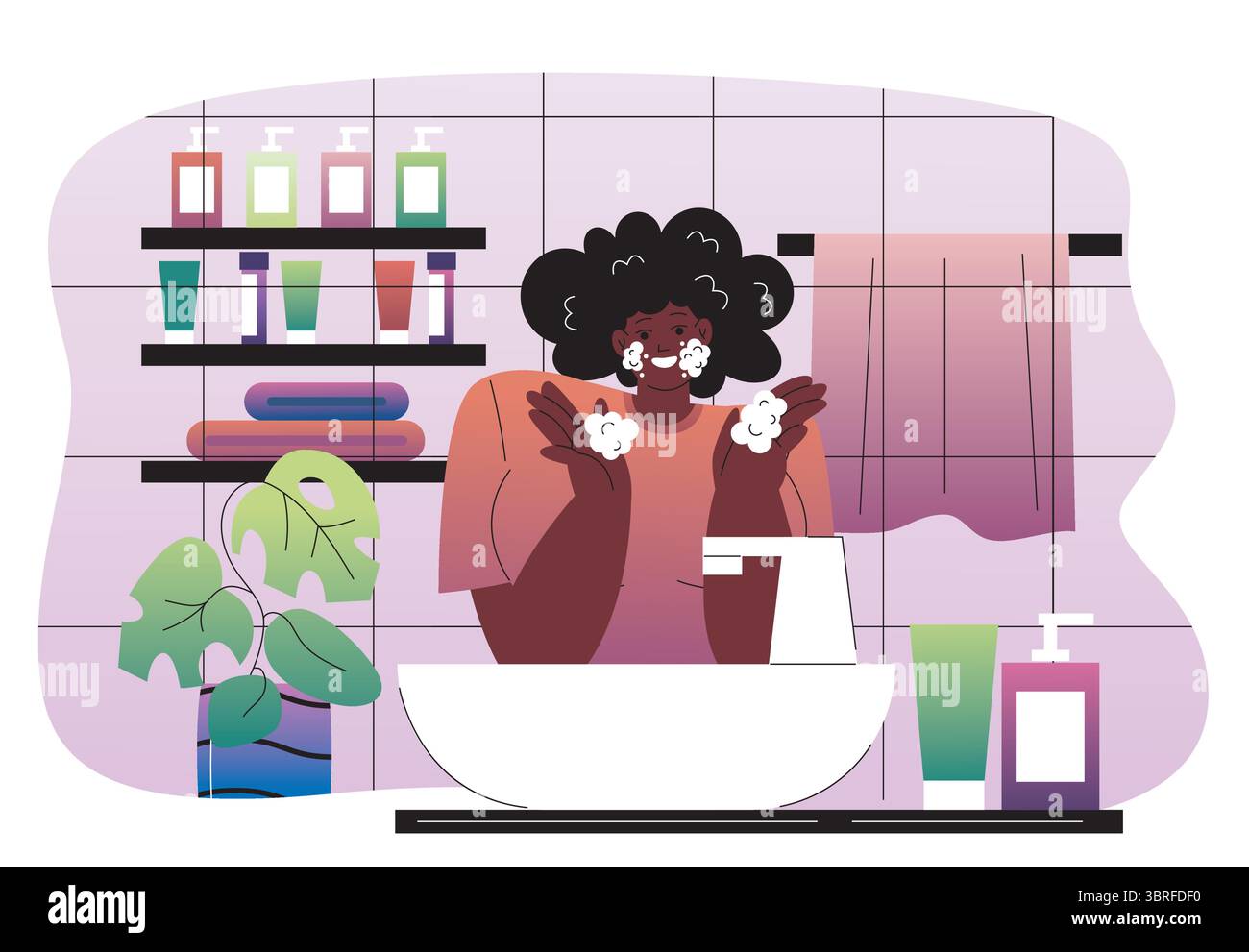 Daily routine scene Stock Vector Images - Alamy