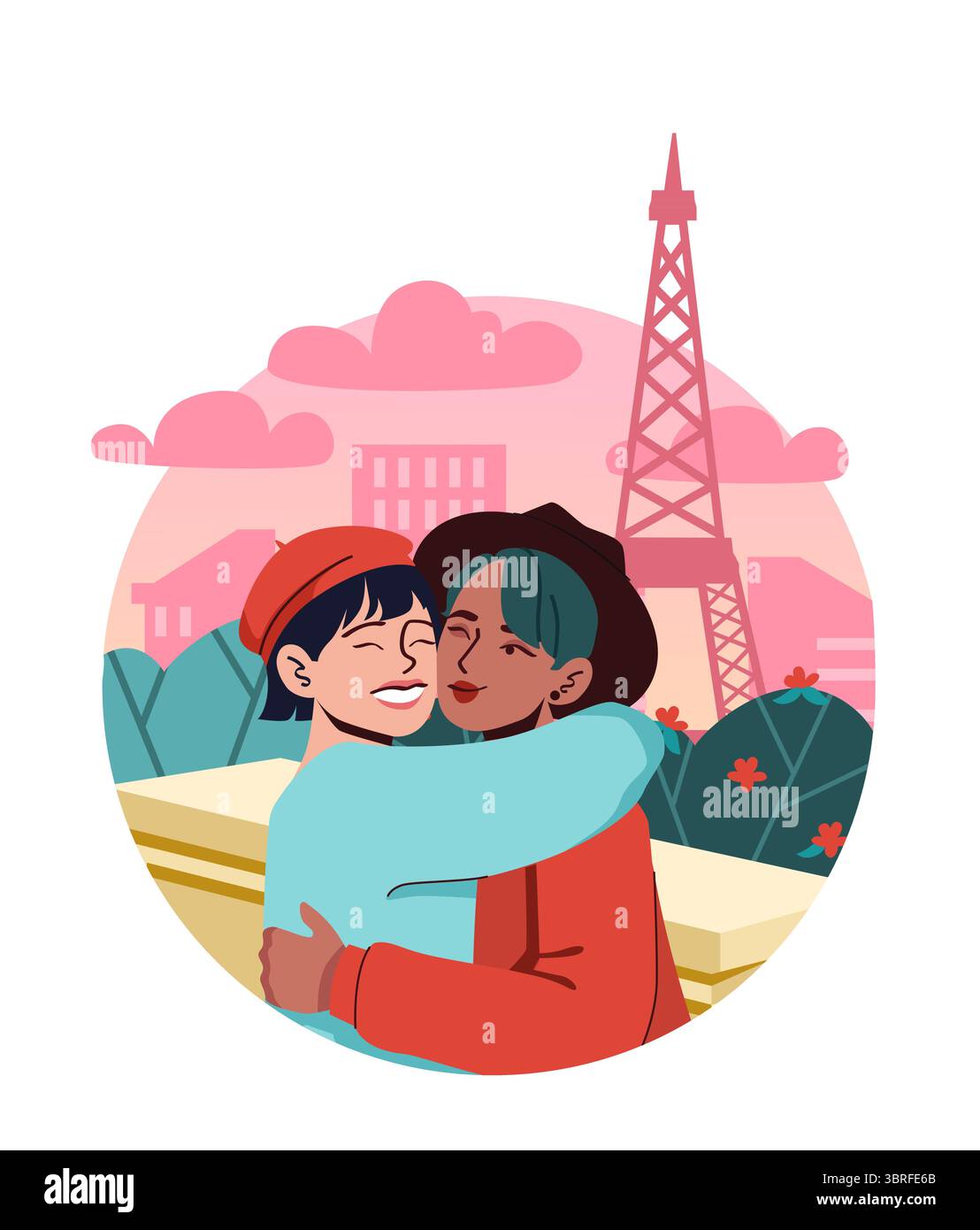 Skyline hugging hug Stock Vector Images - Alamy