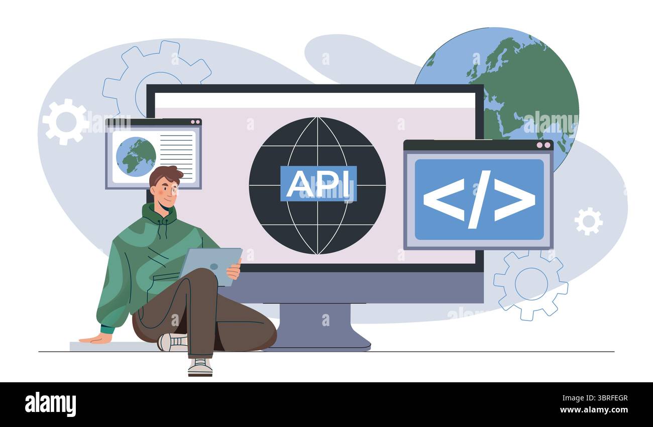 Software engineer developer using Stock Vector Images - Alamy