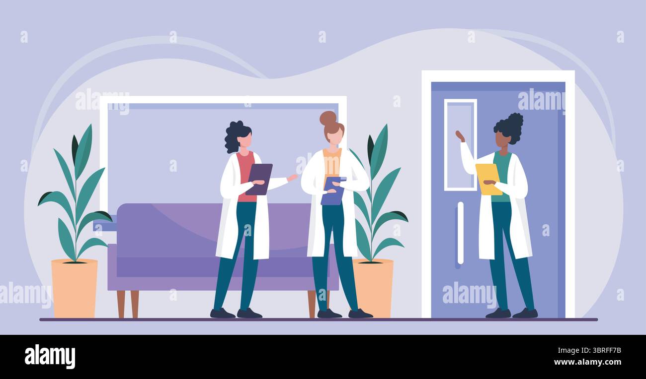 In modern hospital lobby Stock Vector Images - Alamy