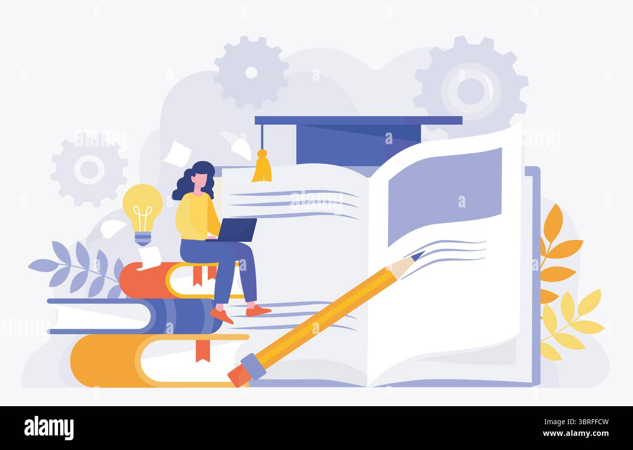 Learning digital skills vector Cut Out Stock Images & Pictures - Alamy