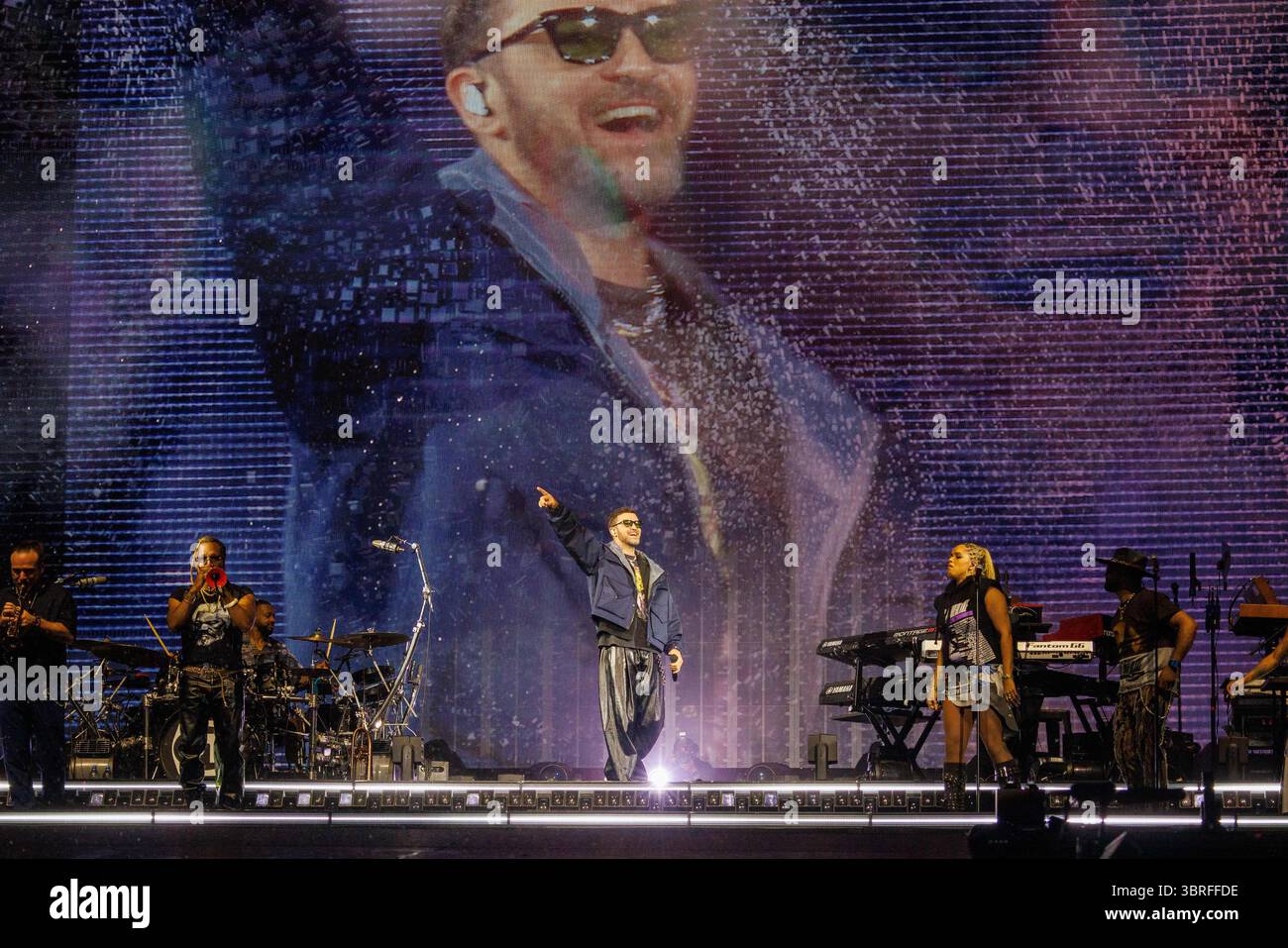 Berlin, Germany. 12th July, 2025. Singer Justin Timberlake takes to the ...