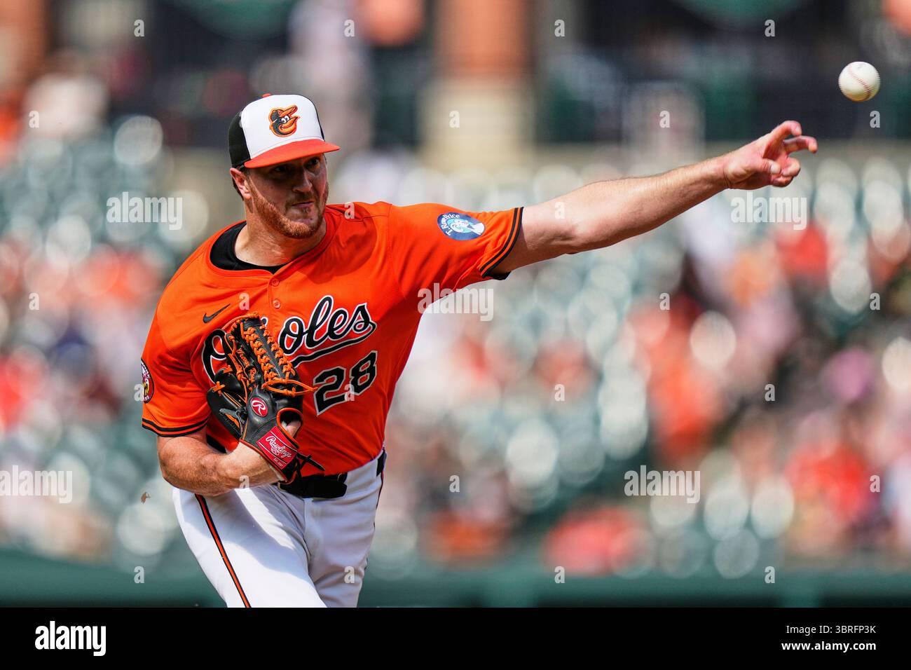 Baltimore Orioles starting pitcher Trevor Rogers delivers during the ...