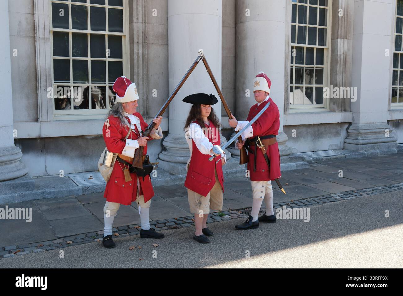 British Royal Marines from the 17th century at the Old Royal Naval ...