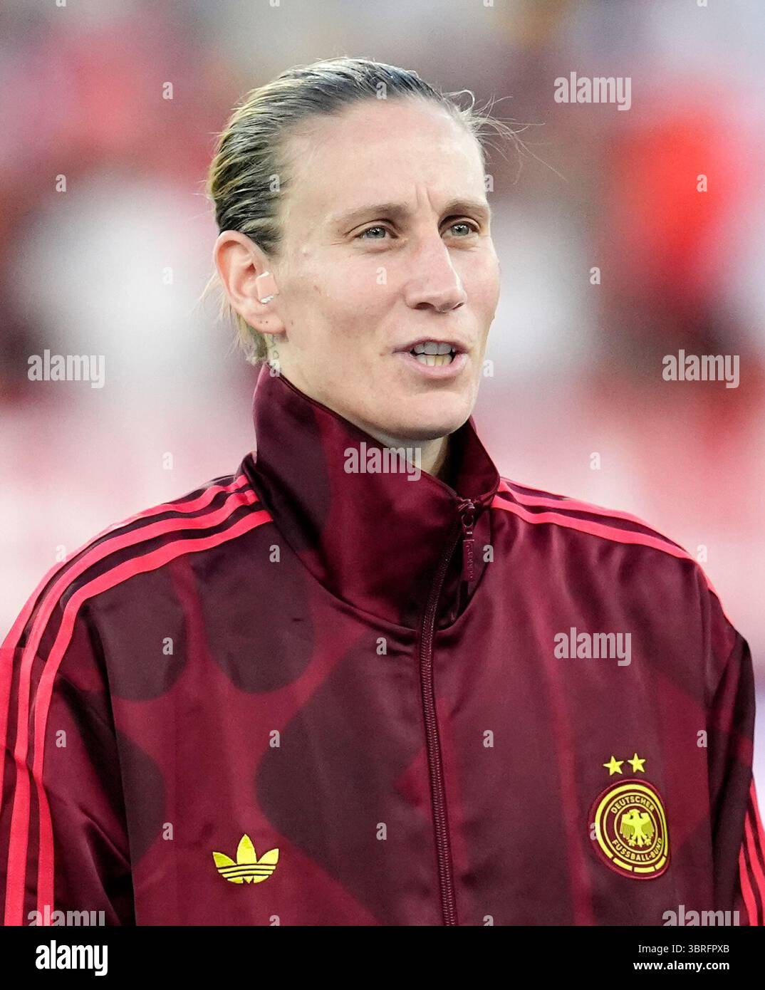 Germany goalkeeper Ann-Katrin Berger before the UEFA Women's Euro 2025 ...