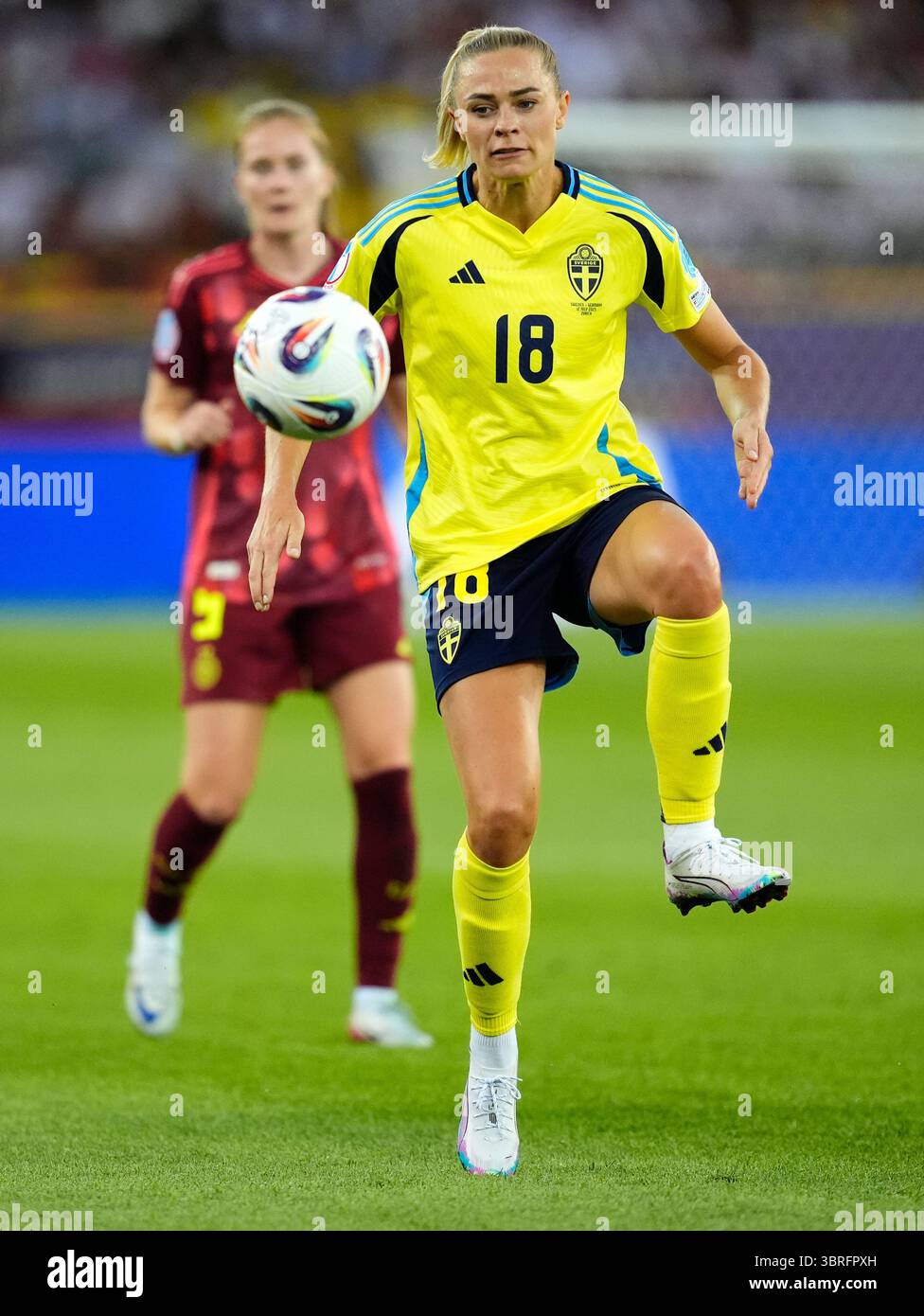 Sweden's Fridolina Rolfo (right) in action during the UEFA Women's Euro ...