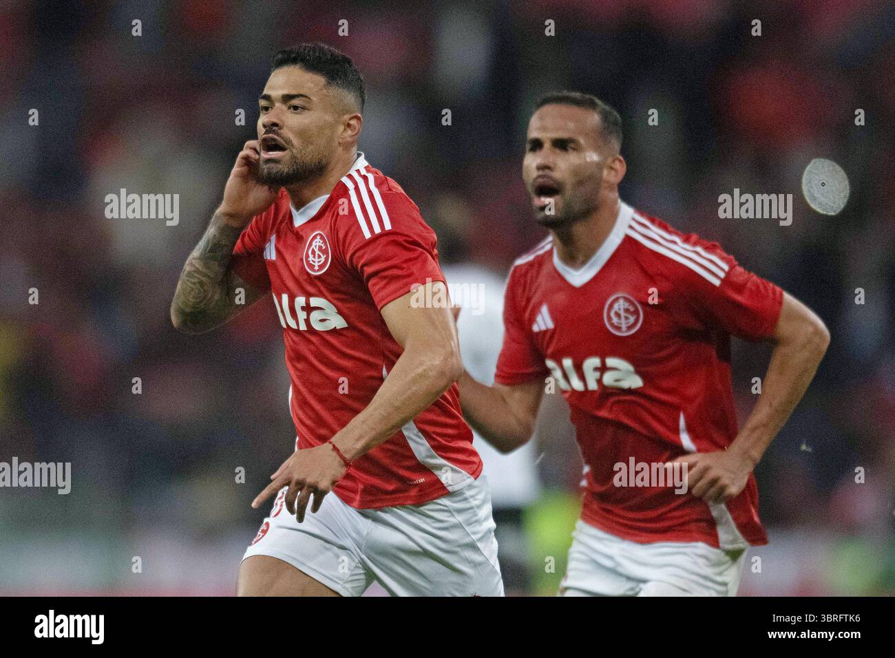 Bruno Tabata of Internacional celebrates his goal during the match ...
