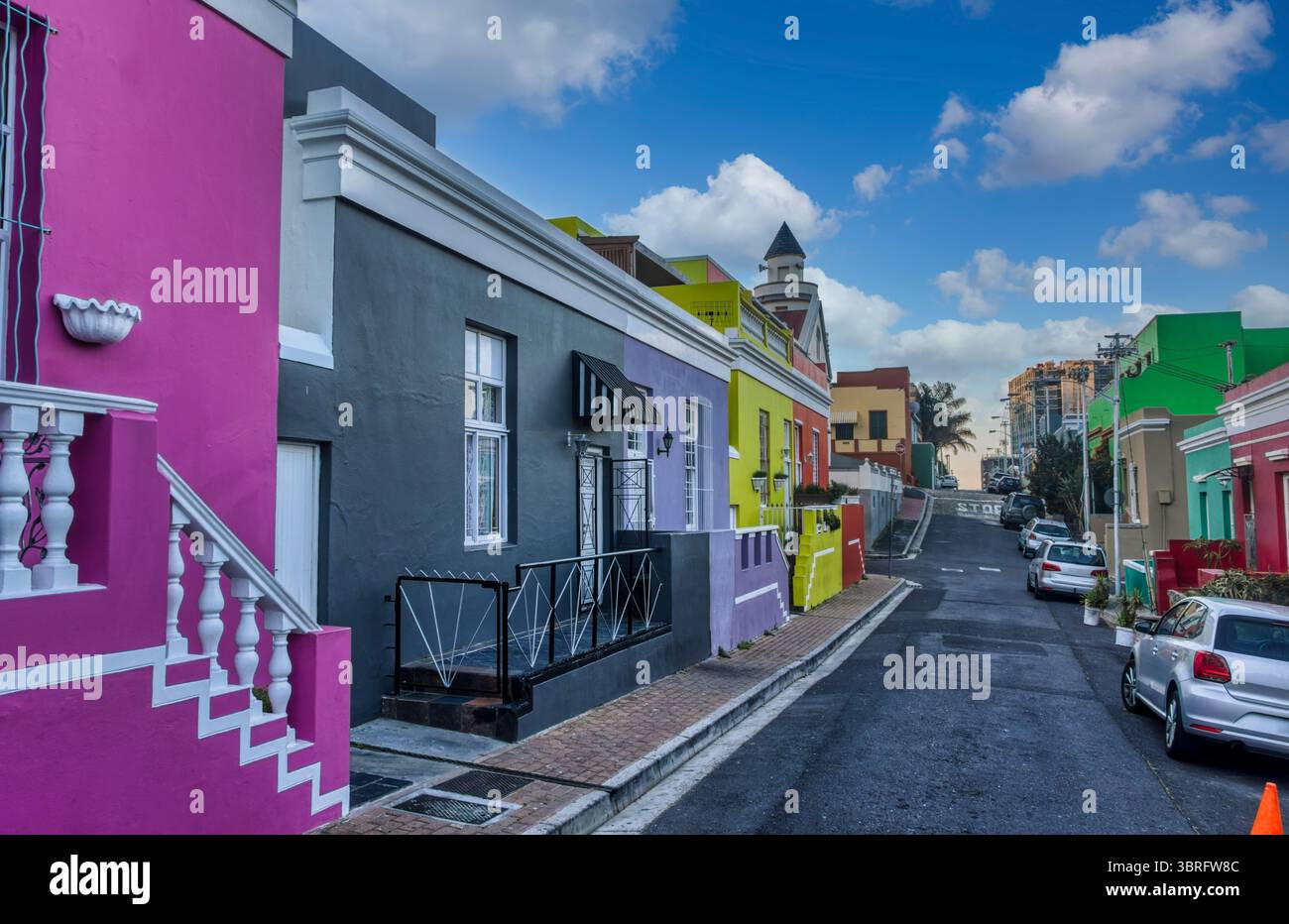 colorful old streets historical of Cape Town, in Cape Peninsula, South ...