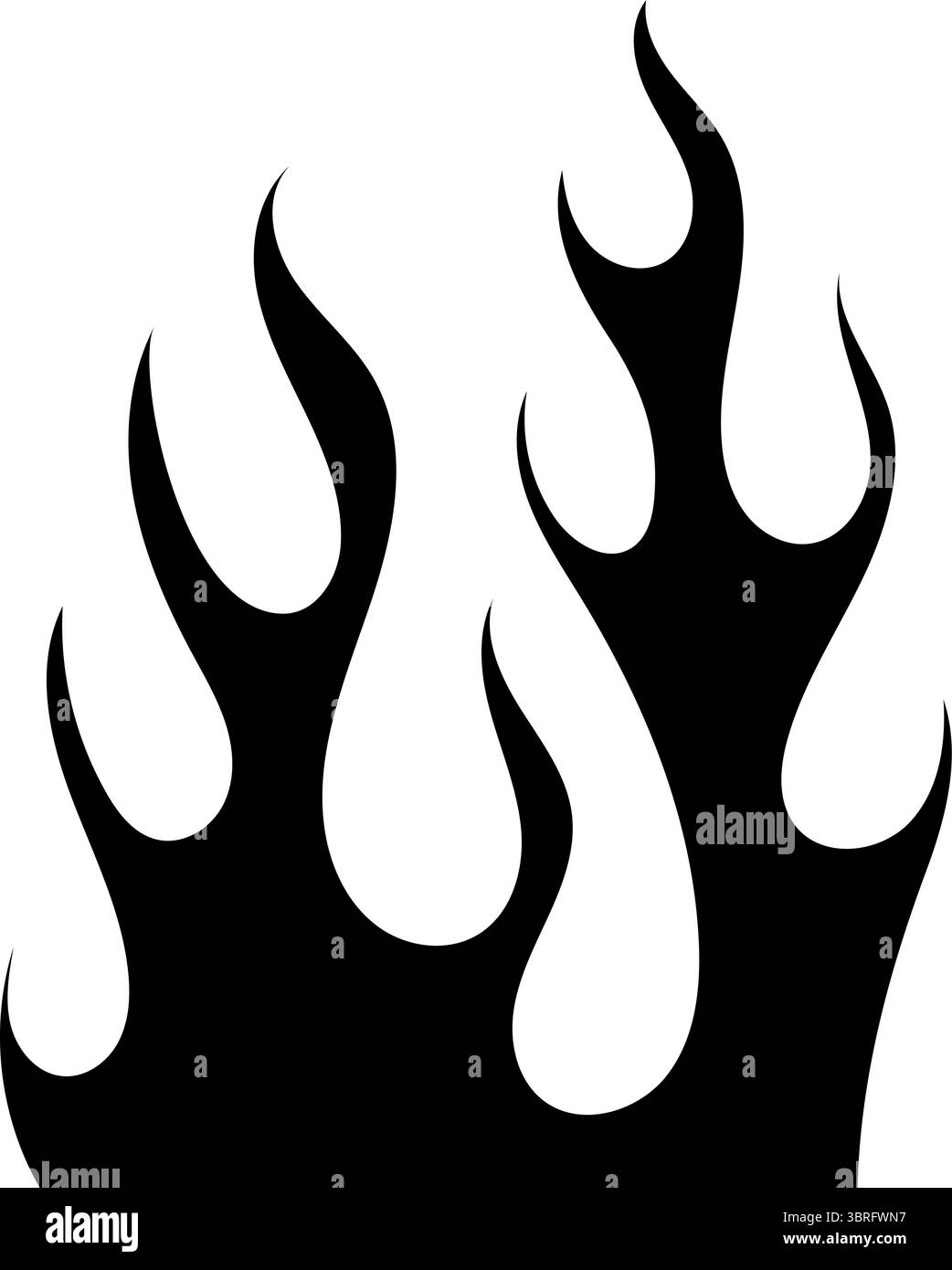 black flame design for modern graphics. Vector illustration Stock ...