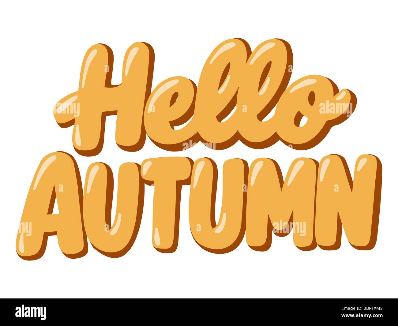 Hello Autumn text in bold cartoon style. Fall season lettering. Vector ...