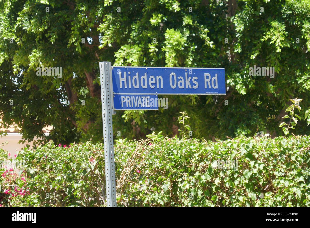 Encino, California, USA 11th July 2025 Hidden Oaks Road, Private Drive ...