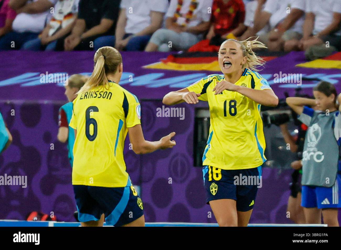 Fridolina Rolfo (18 Sweden) celebrates after scoring the goal during ...