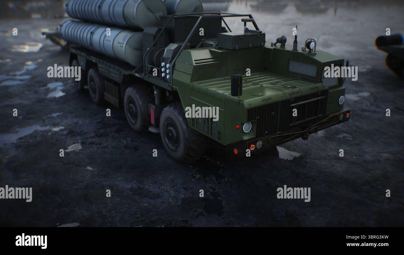 Russian air defense system. Military base. 3d rendering Stock Photo - Alamy