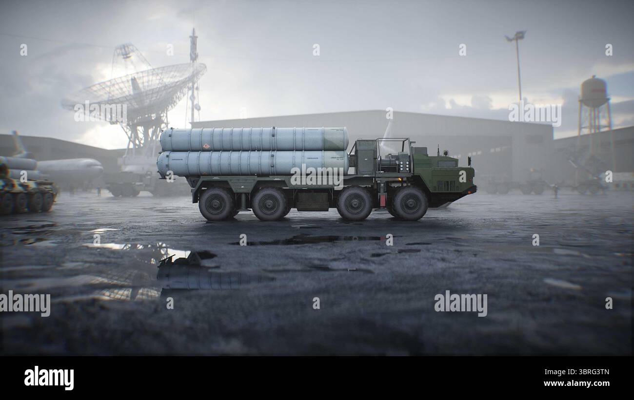 Russian air defense system. Military base. 3d rendering Stock Photo - Alamy