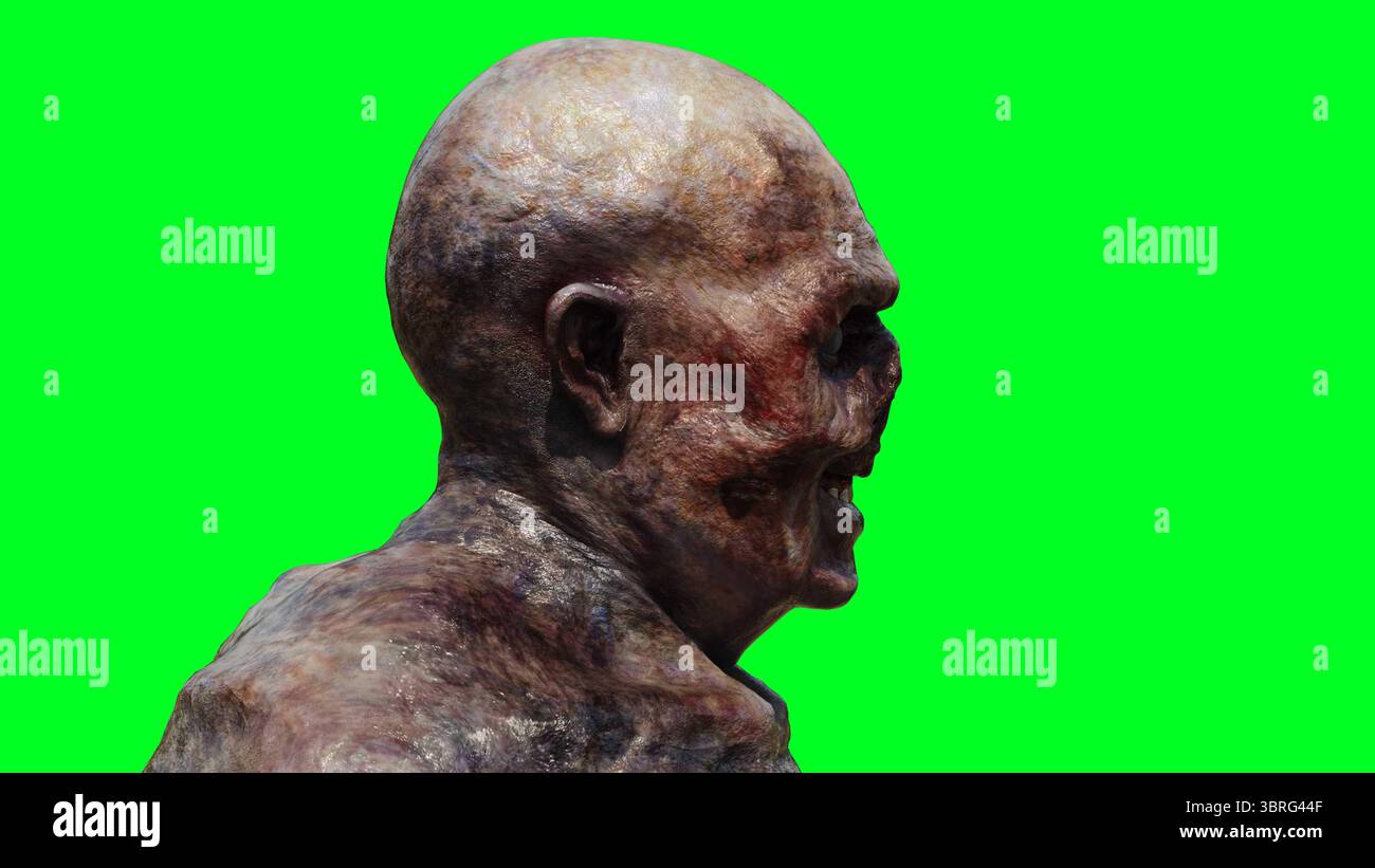 Zombie green screen . 3d rendering Stock Photo - Alamy
