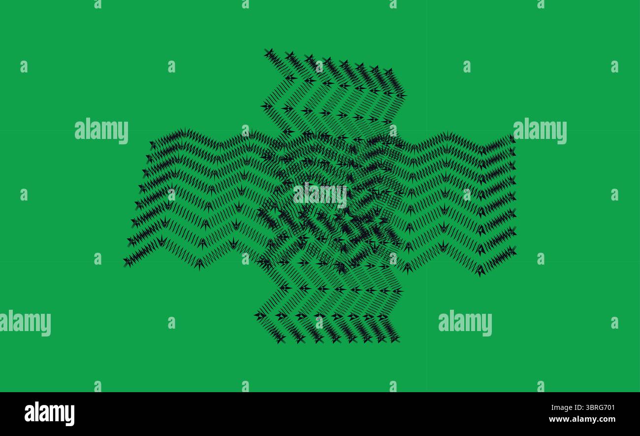 Green Background Optical Illusion Abstract Check Mark Zigzag Vector for ...