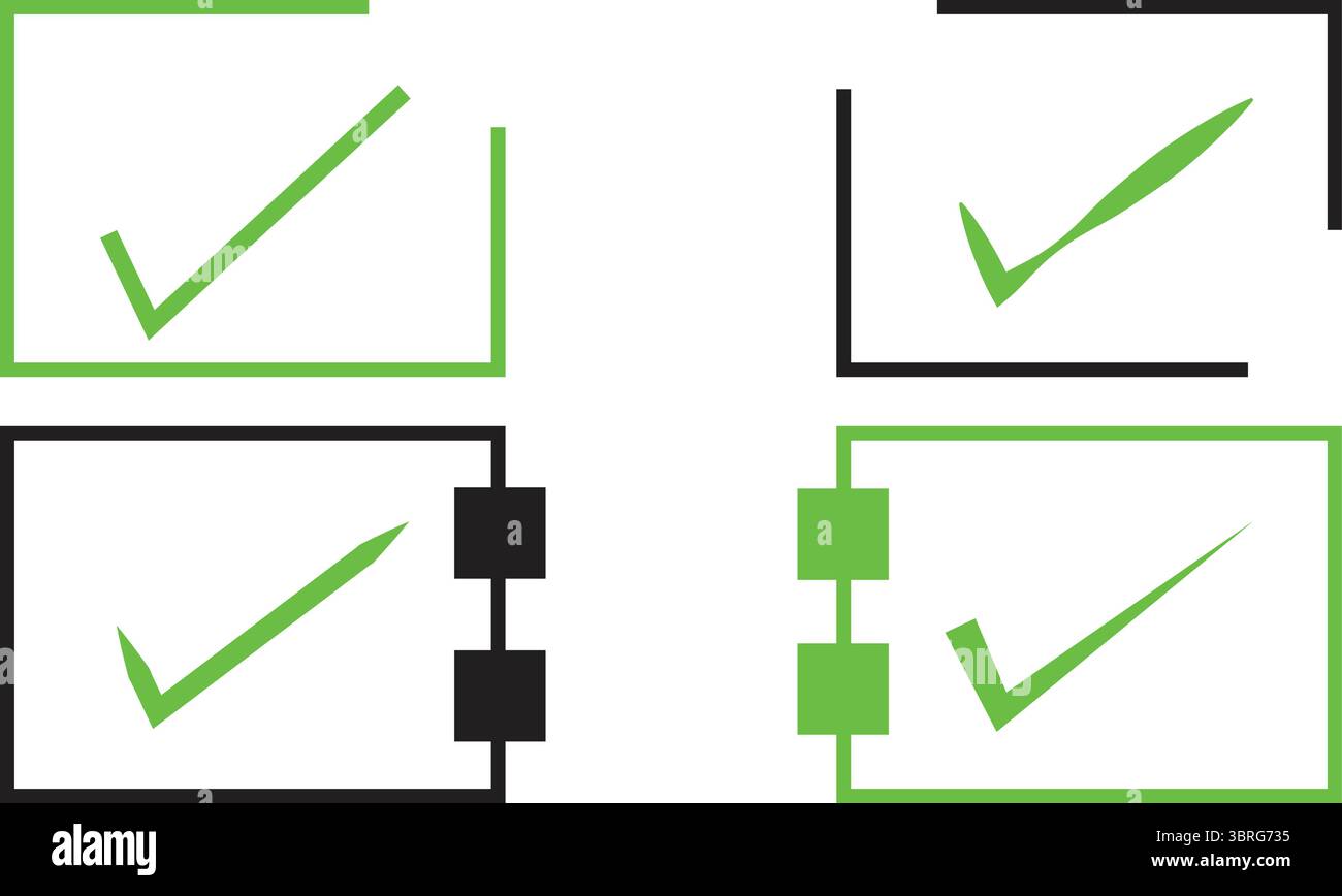 Editable Check Box Set with Pixel Grid Markup and Vector Stroke ...