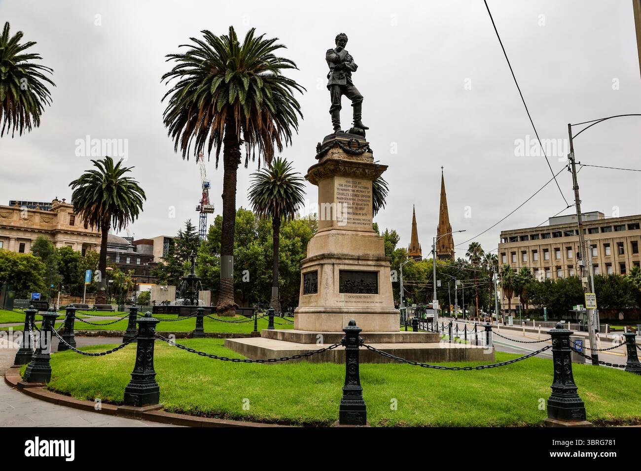 View of the Statue to General Gordon a bronze memorial erected in 1887 ...