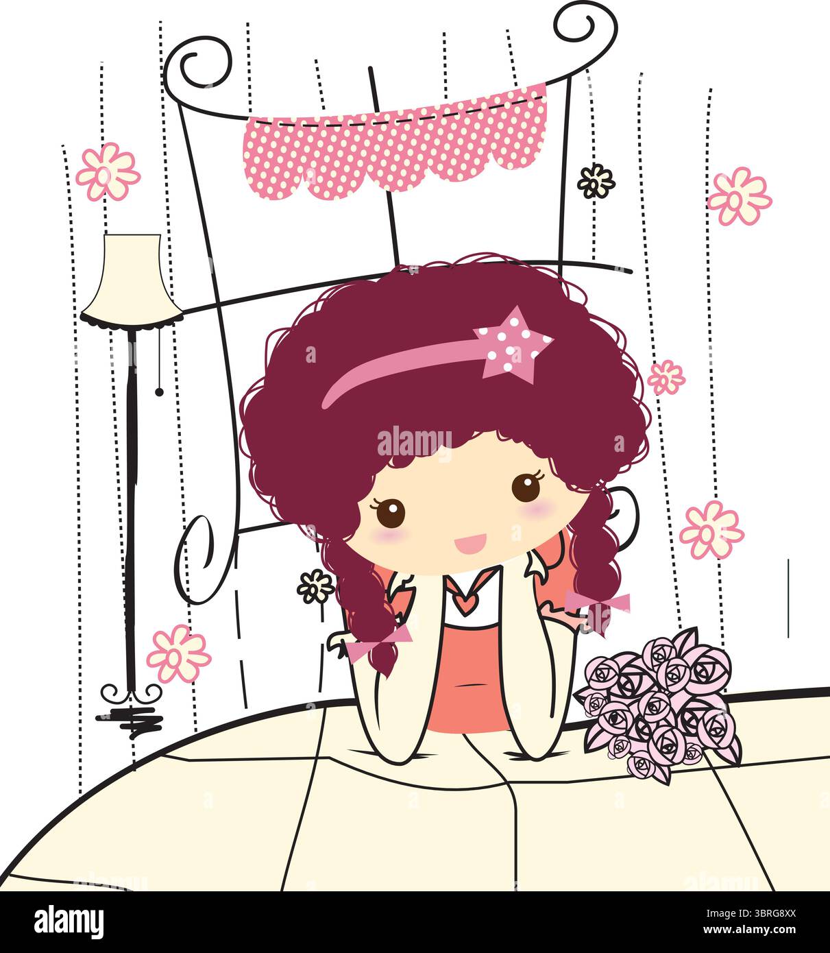 Positive cute girl holding Stock Vector Images - Alamy