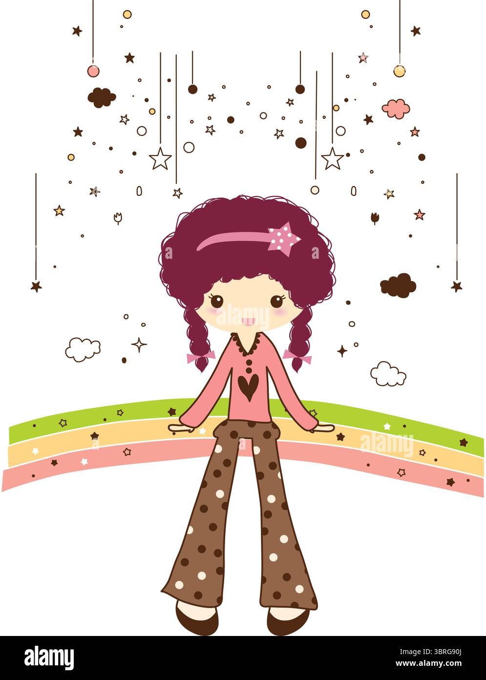 Cute playful girl in Stock Vector Images - Alamy