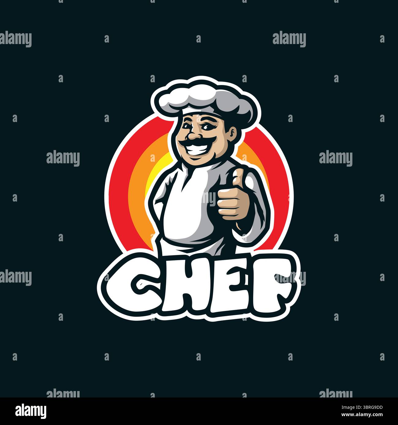Chef mascot logo design vector with modern illustration concept style ...
