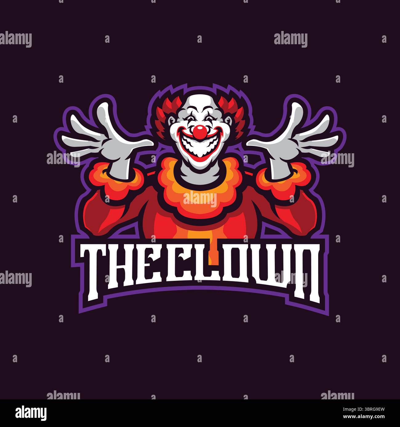 Clown mascot logo design vector with modern illustration concept style ...