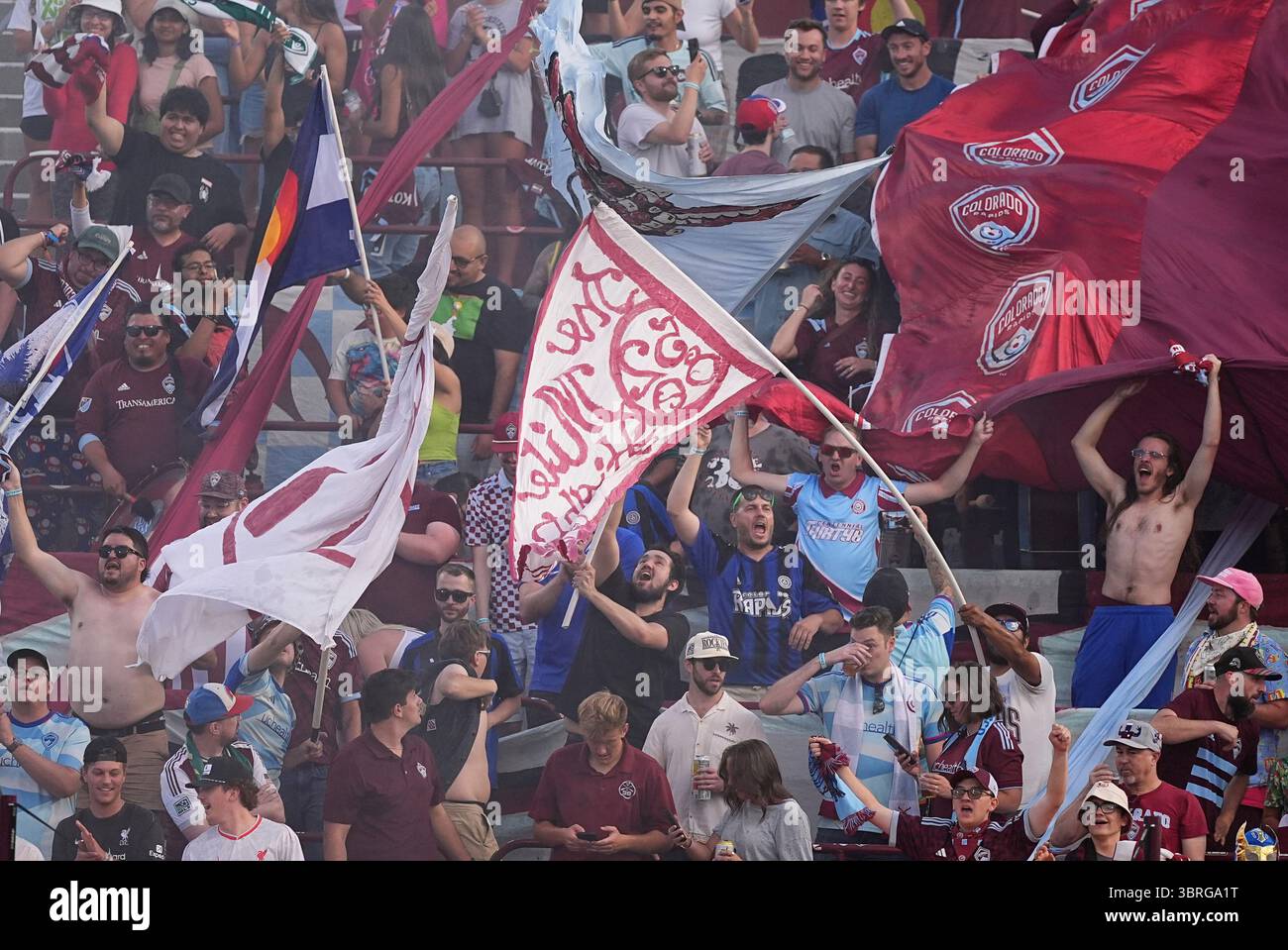 Colorado Rapids fans celebrate after forward Calvin Harris scored a ...