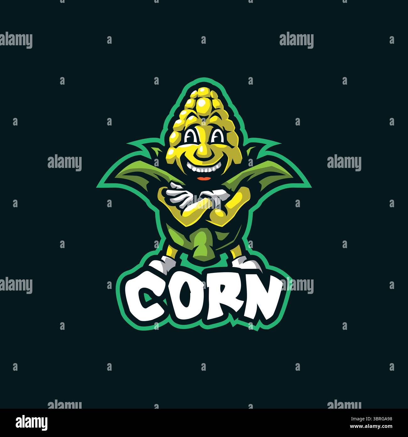Corn mascot logo design vector with modern illustration concept style ...