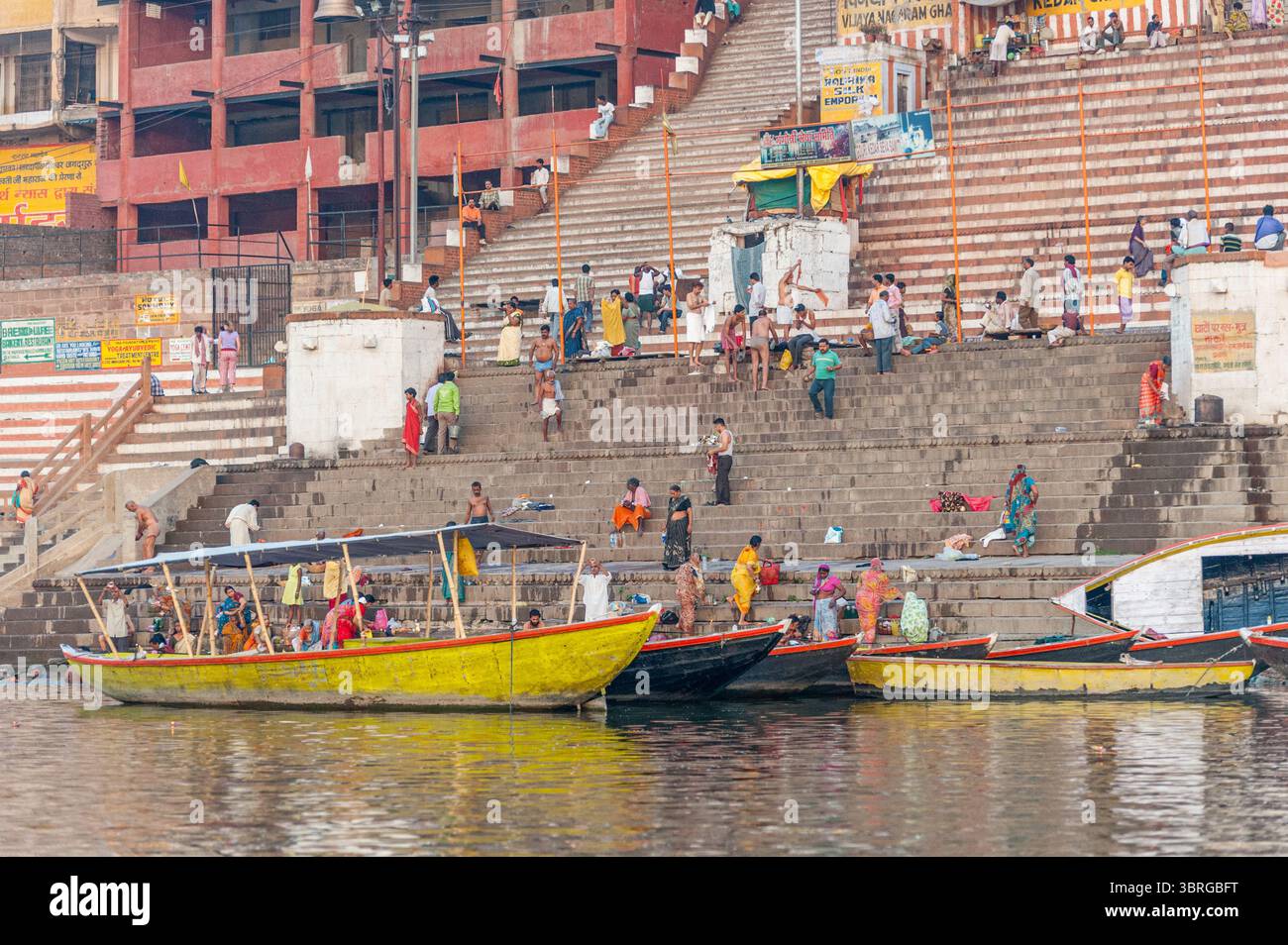 Bathers on the Ganges River , Varanasi, India Stock Photo - Alamy